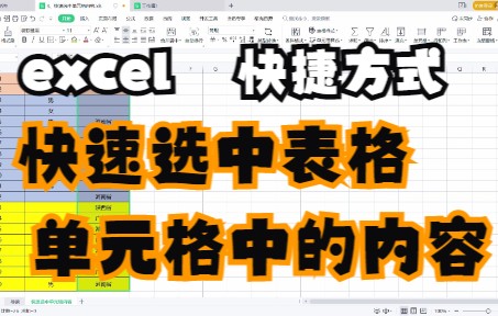 3、excel 快速选中单元格内容