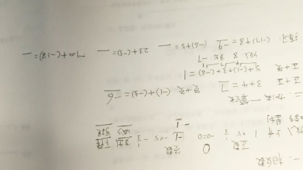 正负数的加法和减法