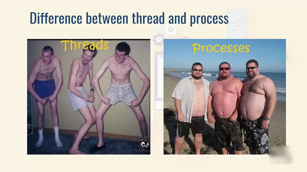 ...between Multiprocessing and Multithreading 多线程和多进程的区别