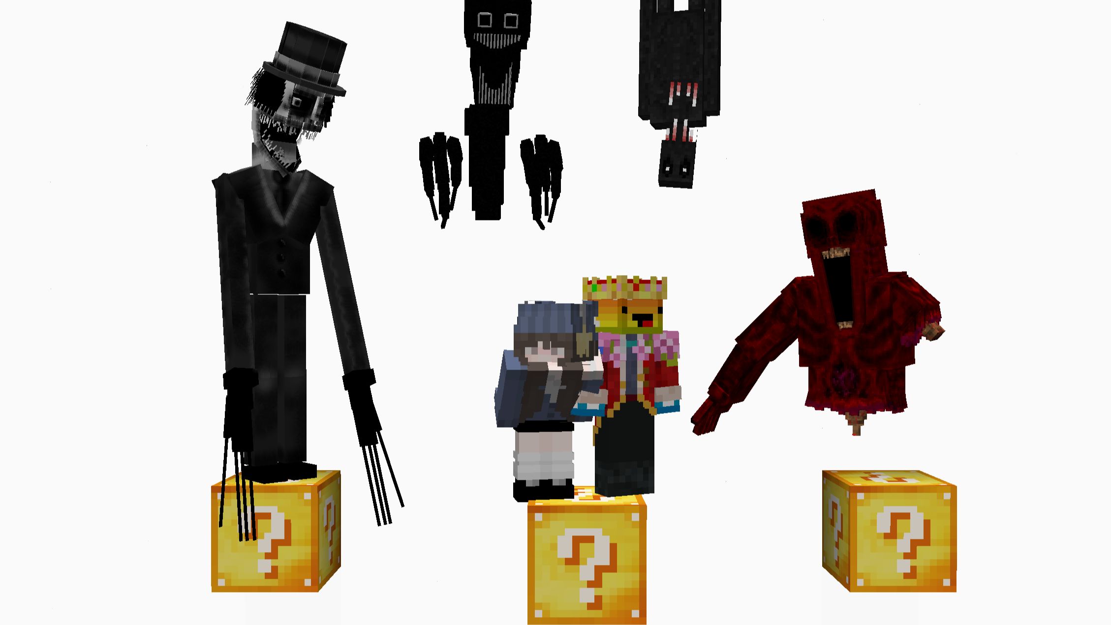 两个人的单方块幸运方块,但恐怖mod注满_哔哩哔哩bilibili_我的世界