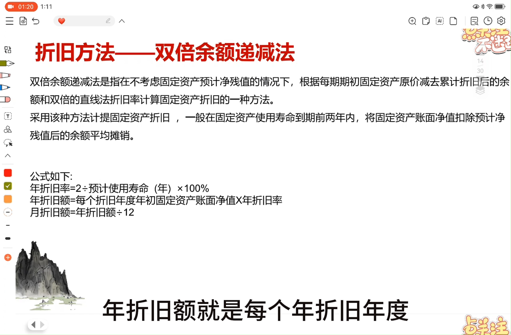 折旧方法——双倍余额递减法