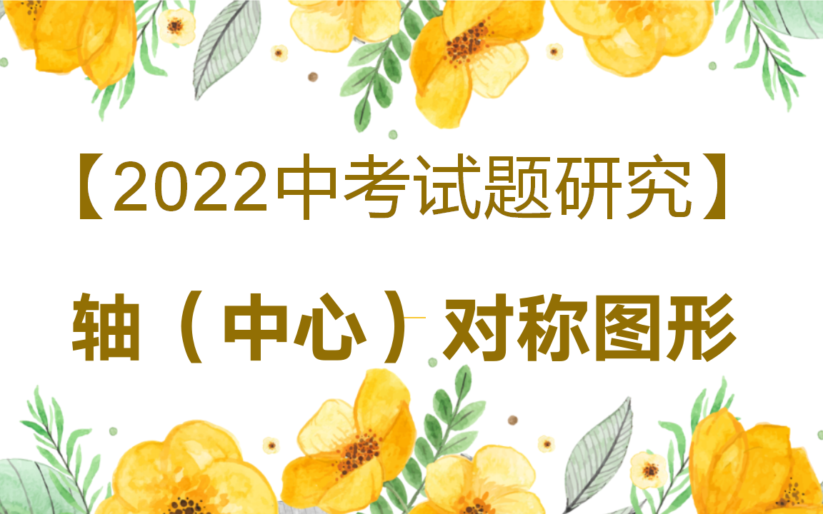 【2022中考试题研究】轴(中心)对称图形