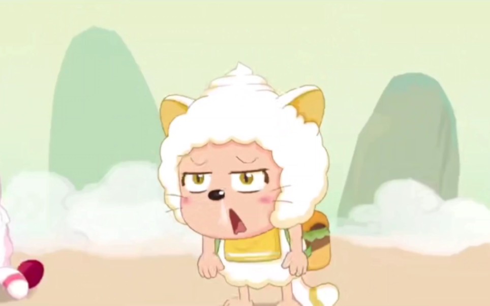 喜羊羊与灰太狼奇狗国,小羊变成猫形态