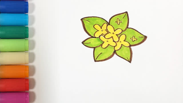 儿歌多多儿童简笔画 桂花 宝贝学画桂花仙子 一起做游戏
