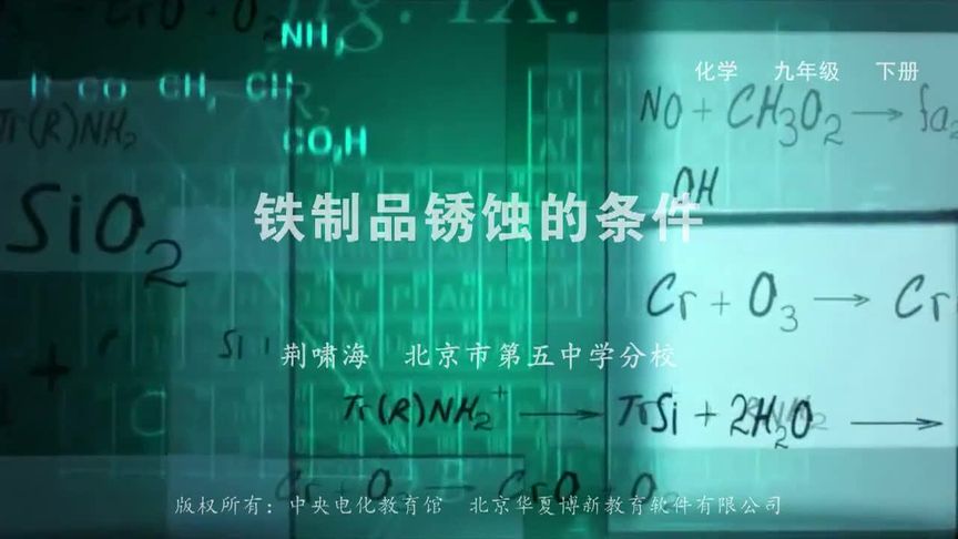 初中化学微课——铁制品锈蚀的条件
