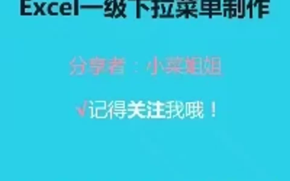 Excel办公技巧 一级下拉菜单制作方法步骤