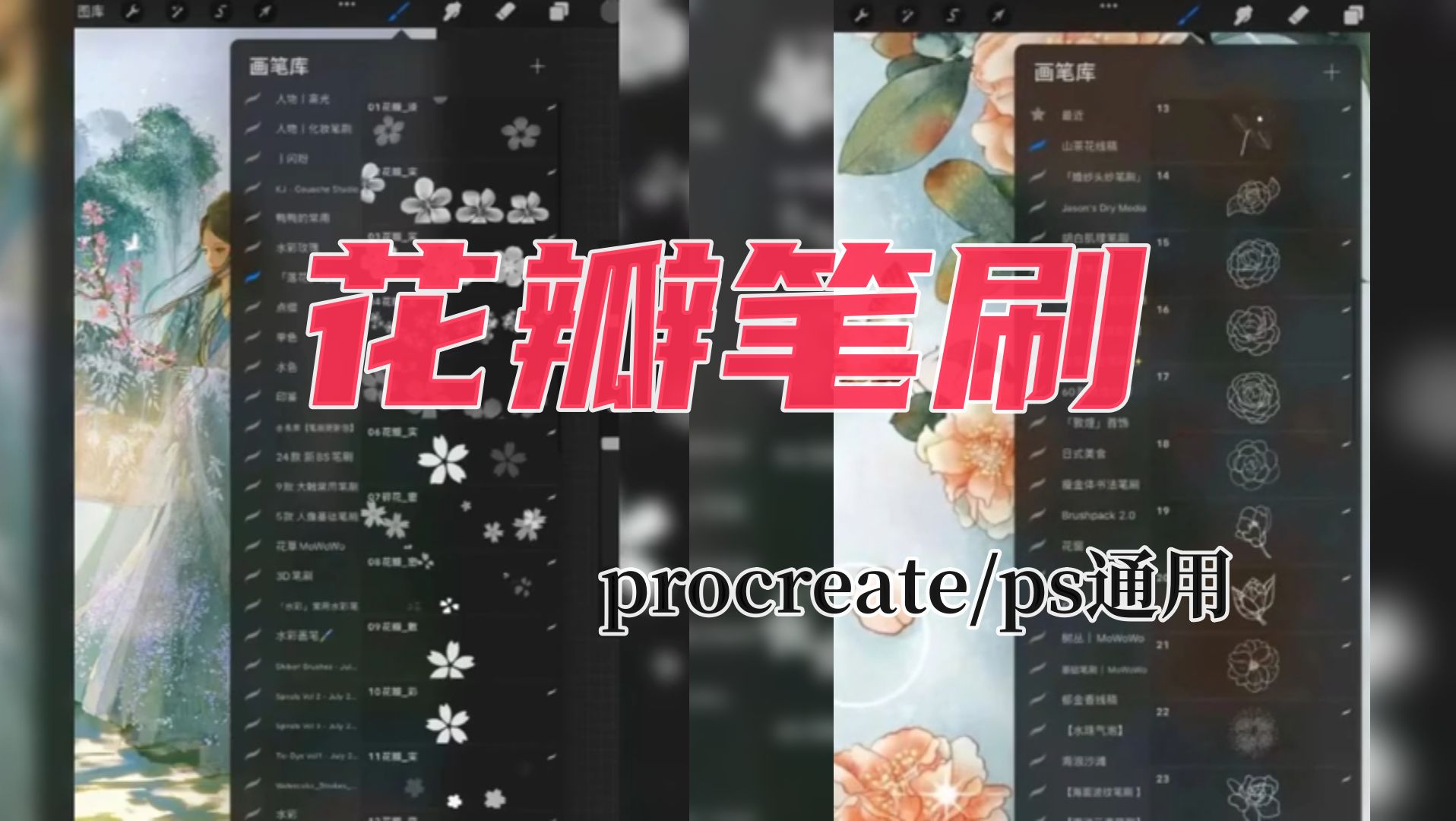 白嫖!【ps/procreate花瓣笔刷】很好看,附带笔刷使用教程,无偿分享