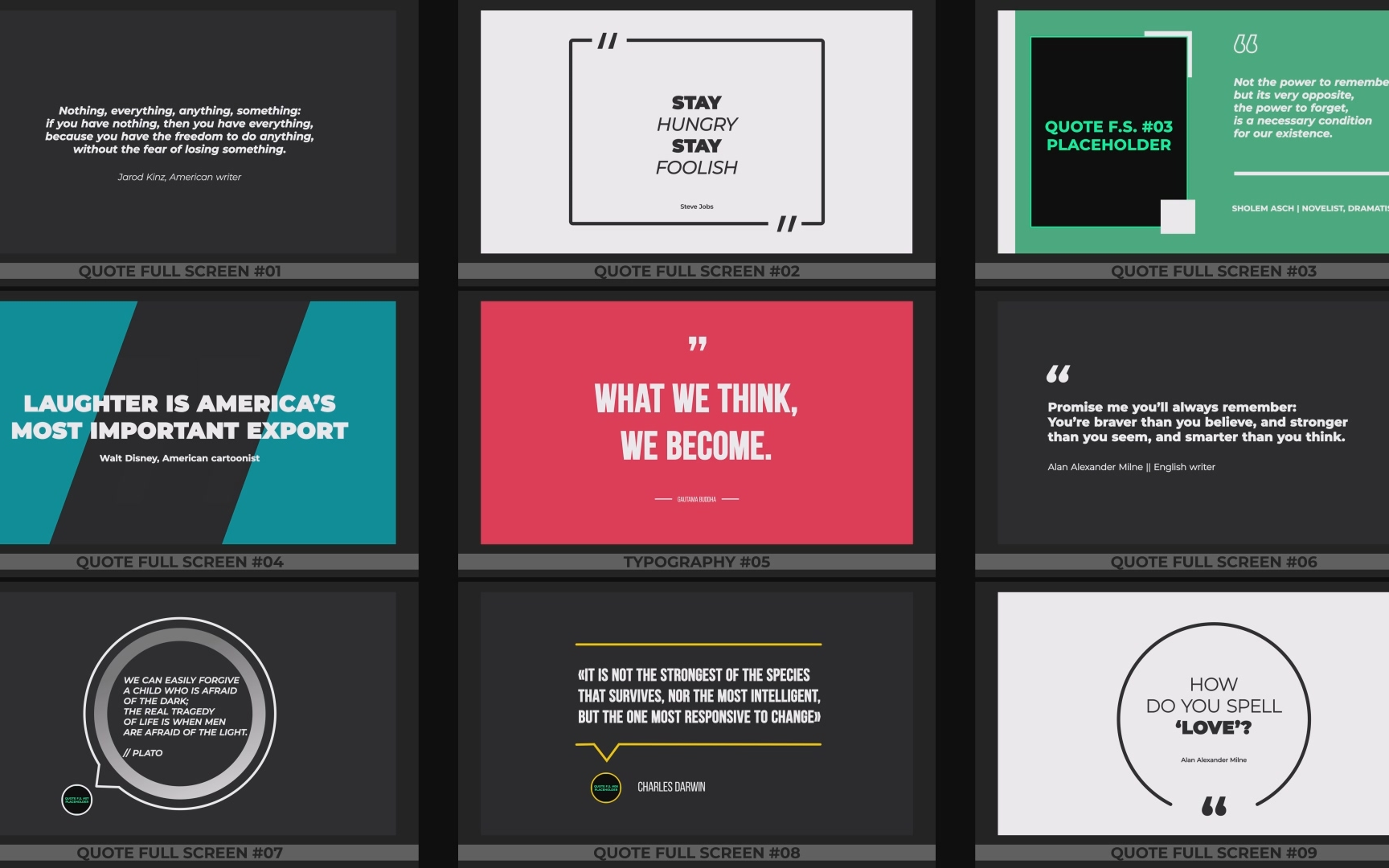 AE模板-名人名言引用文字标题模板文字海报模板