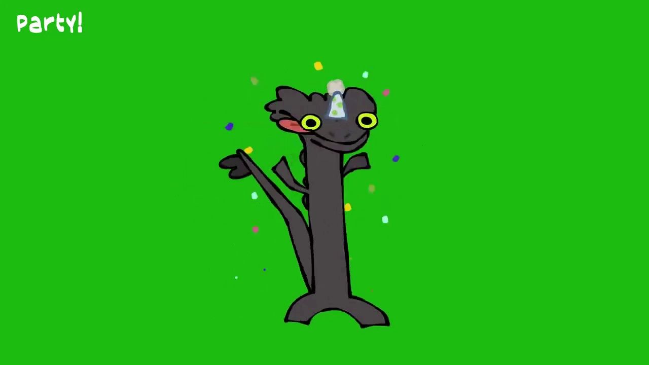 字符动画——(官方完整版绿幕)无牙仔跳舞