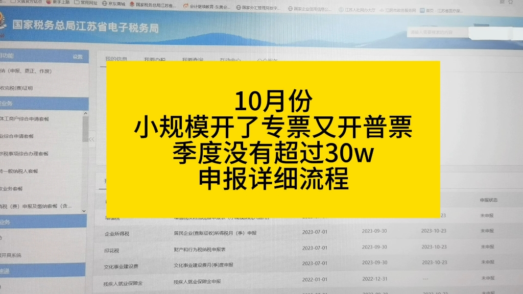 10月份小规模申报详细流程