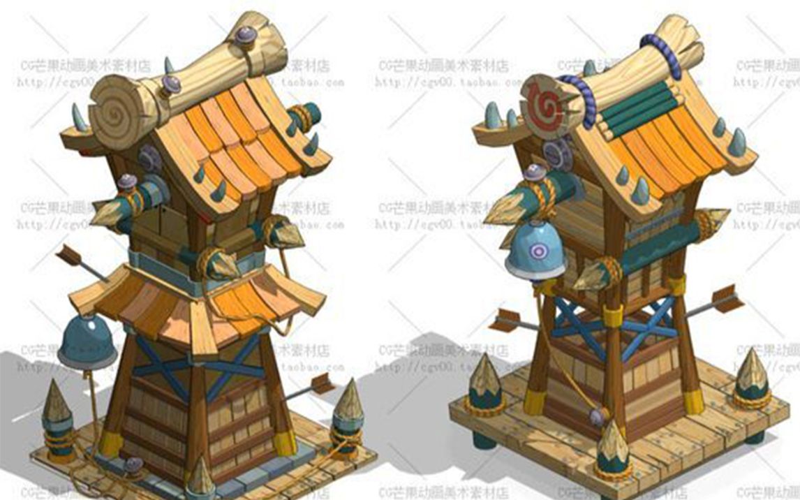 【3dmax场景建模】零基础古代防御塔场景模型制作教程。3dmax建模...