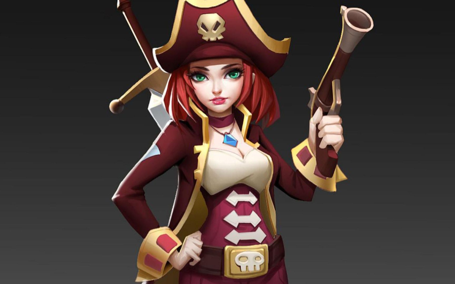 【3dmax人物建模】卡通人物海盗船长模型制作,次世代手绘建模教程