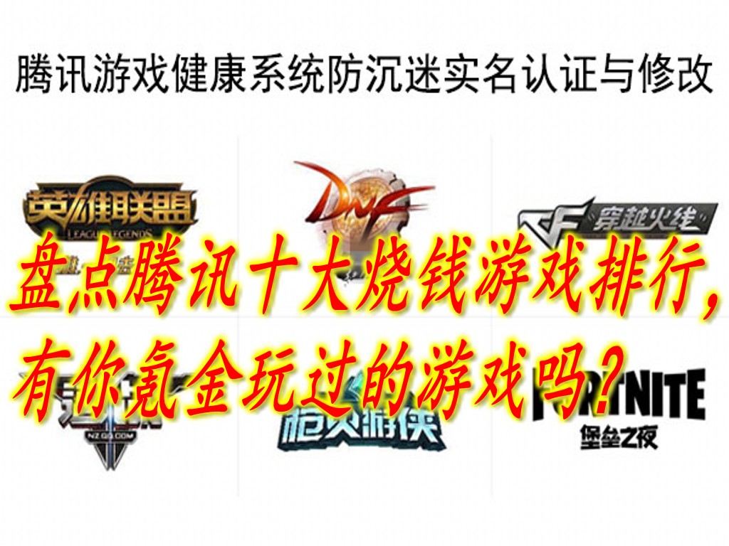 盘点腾讯十大烧钱游戏排行,有你氪金玩过的游戏吗?