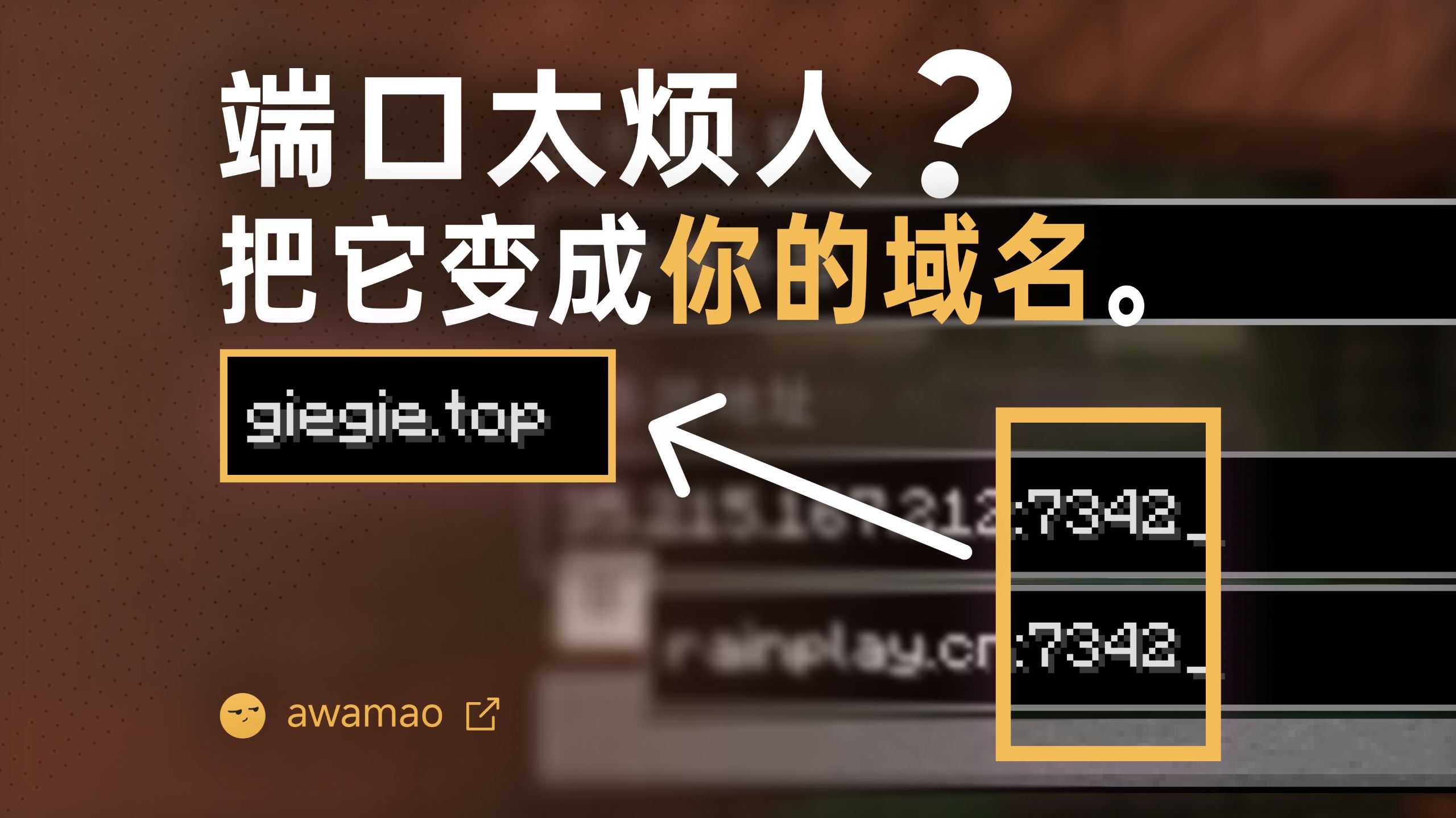 和你的MC服务器共享IP的端口说再见