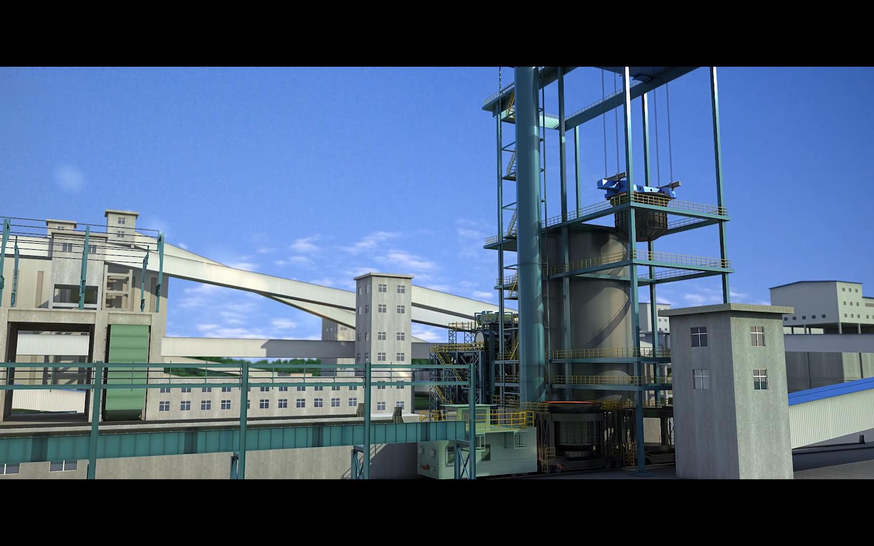 钢铁生产工艺流程动画视频,钢铁冶炼生产线动画,高炉炼铁三维建模...