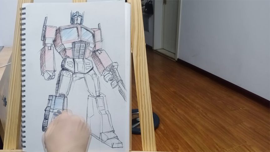 变形金刚怀旧系列铅笔画——擎天柱
