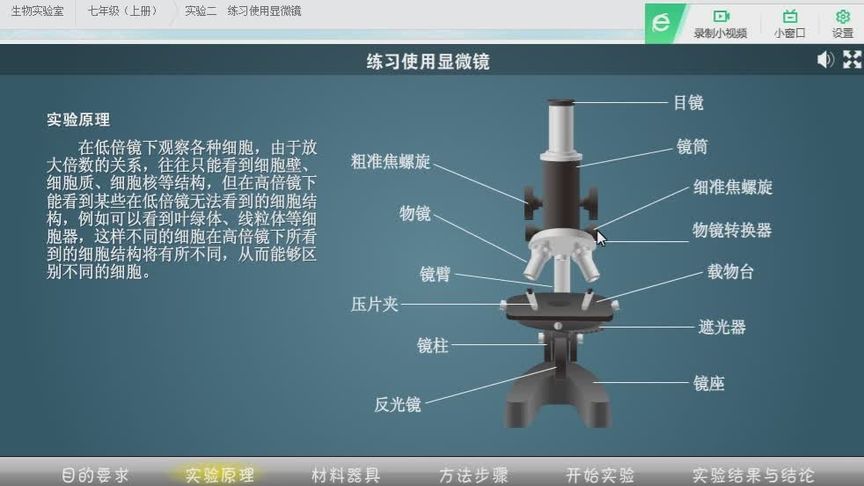 模拟实验之显微镜的使用