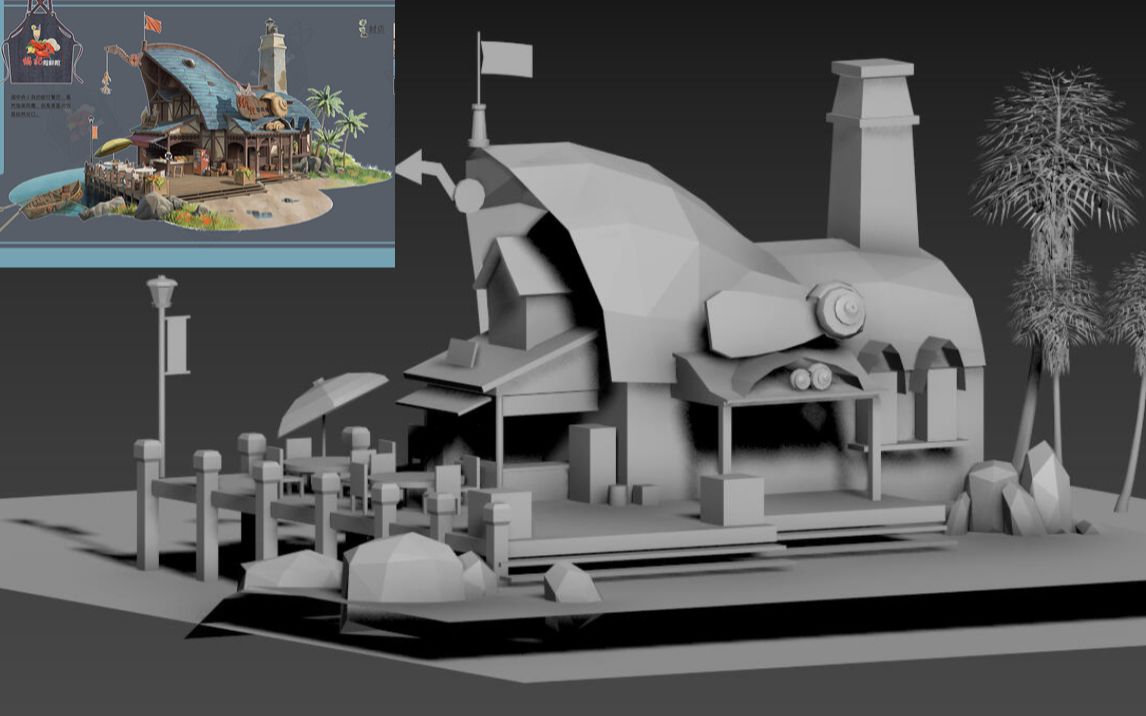 【3DMAX 建模】次时代游戏场景房屋模型制作,超详细的建模思路讲解!