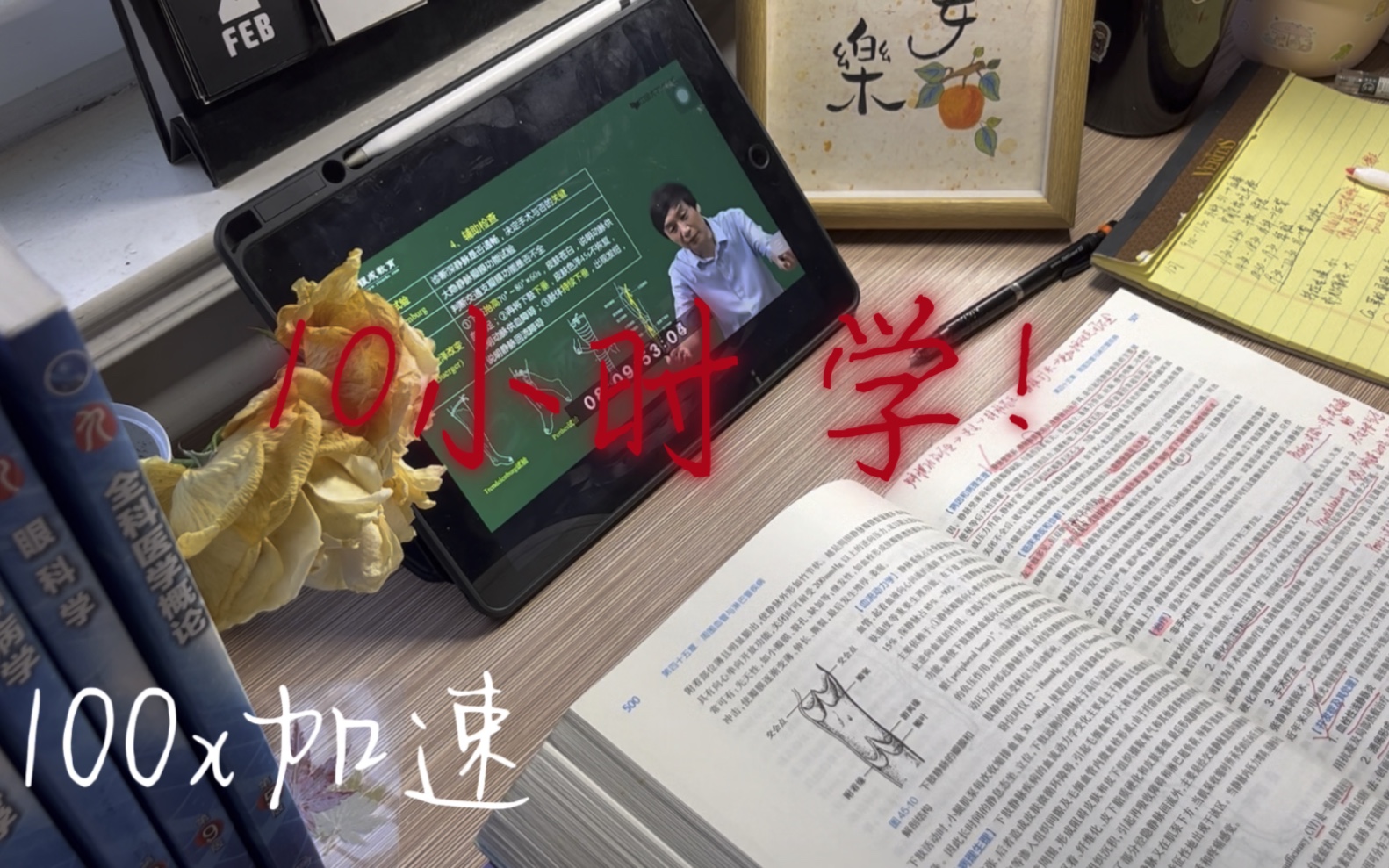 985大四医学生一天10小时学习记录