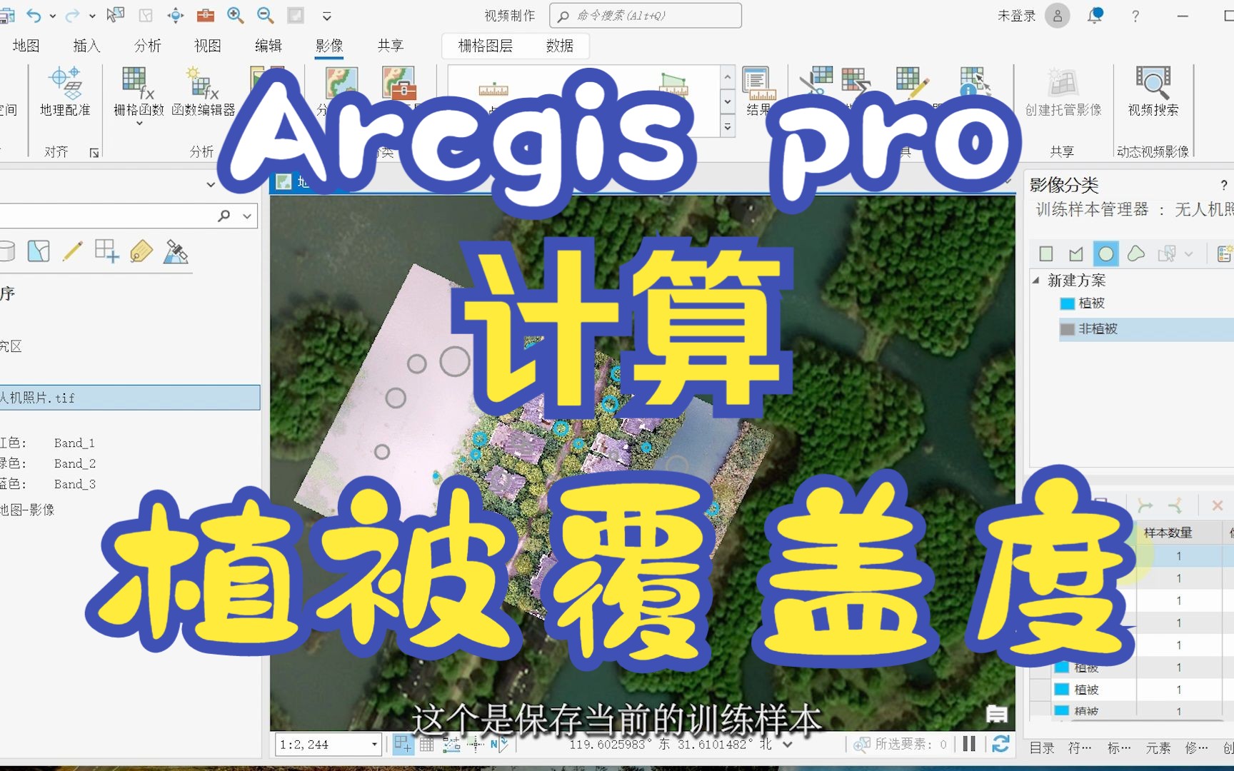 Arcgis pro计算基于无人机照片不同区域的植被覆盖度