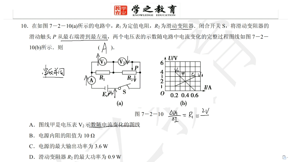电压变化量和电流变化量问题的分析
