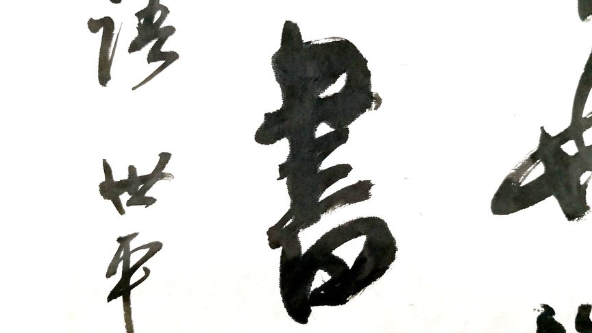 行书条幅“为中华崛起而读书”