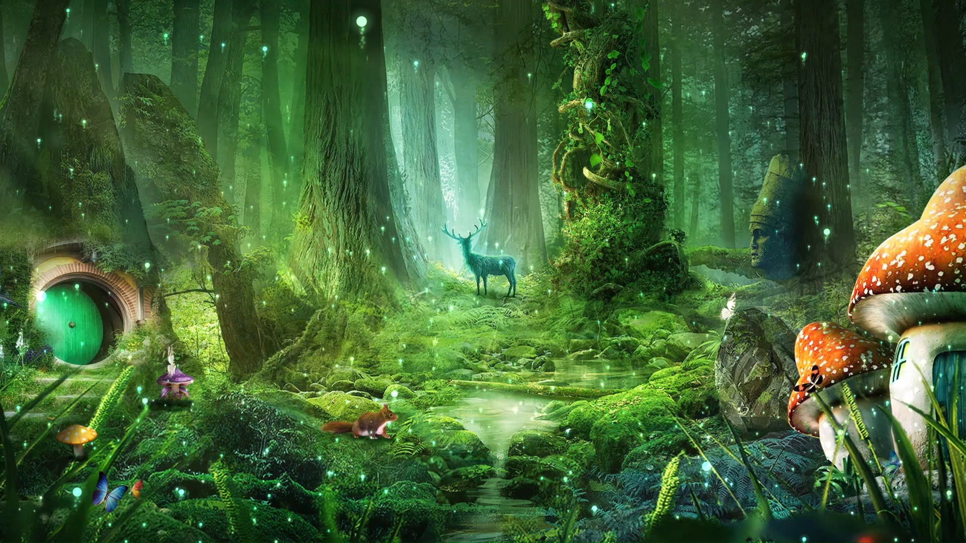 【动态背景】森林与鹿