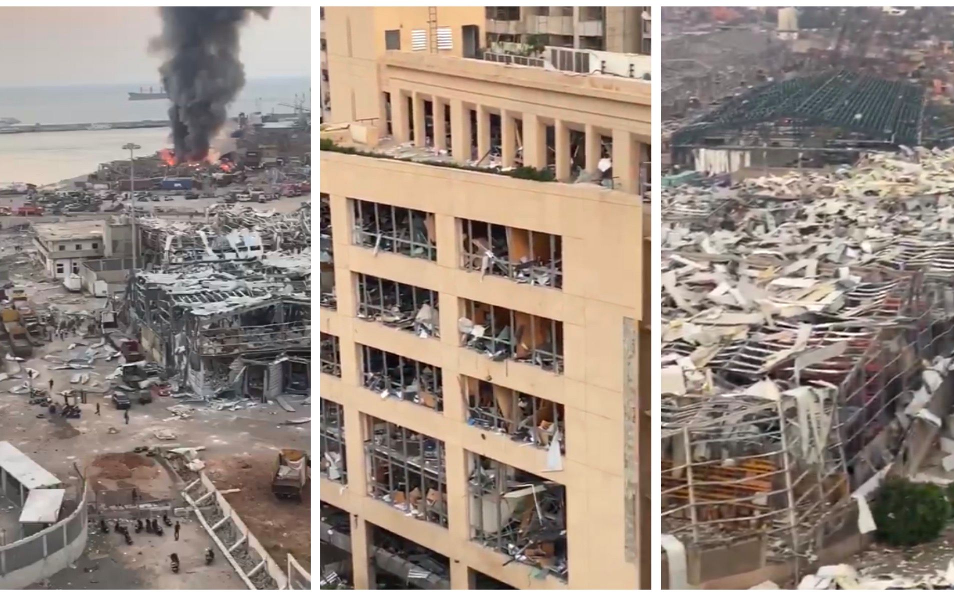 黎巴嫩首都港口区爆炸后 目光所及无一处完好