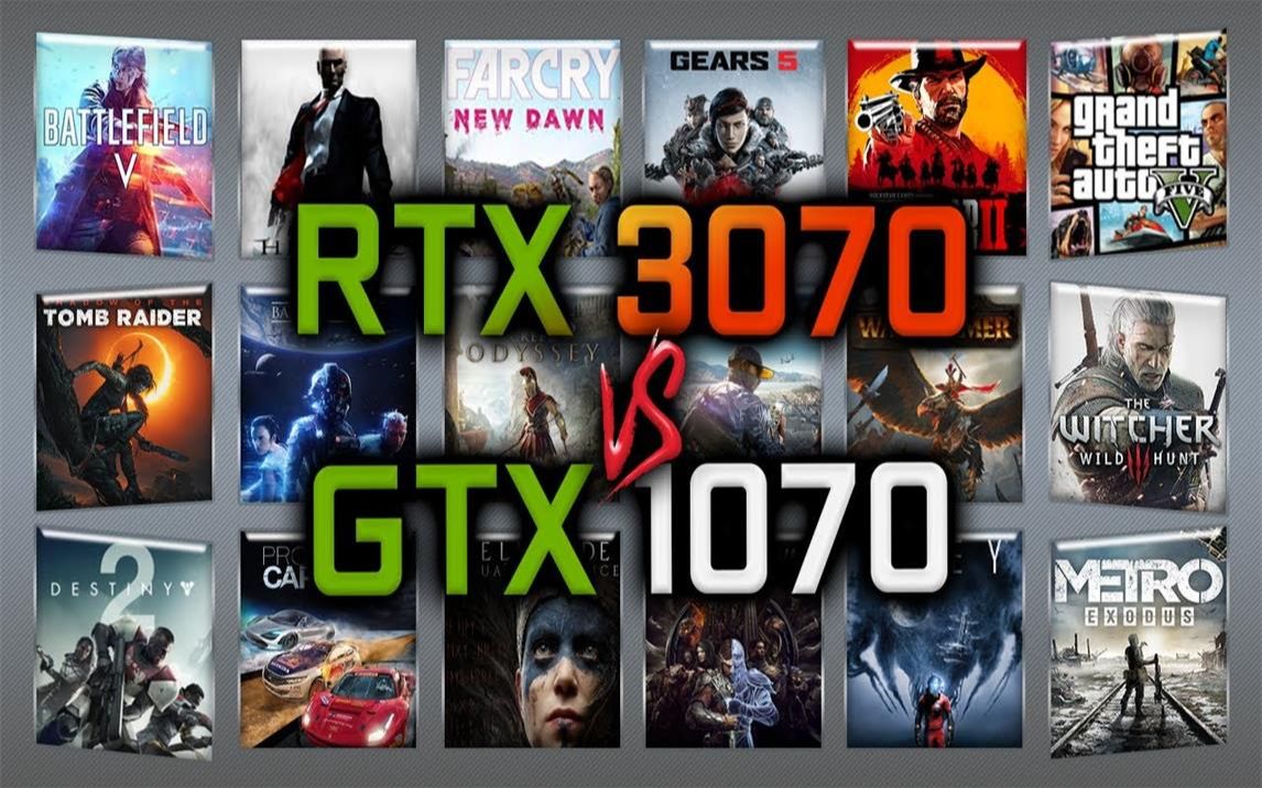GTX 1070 vs RTX 3070 显卡游戏性能测试对比(1440P分辨率,CPU为...