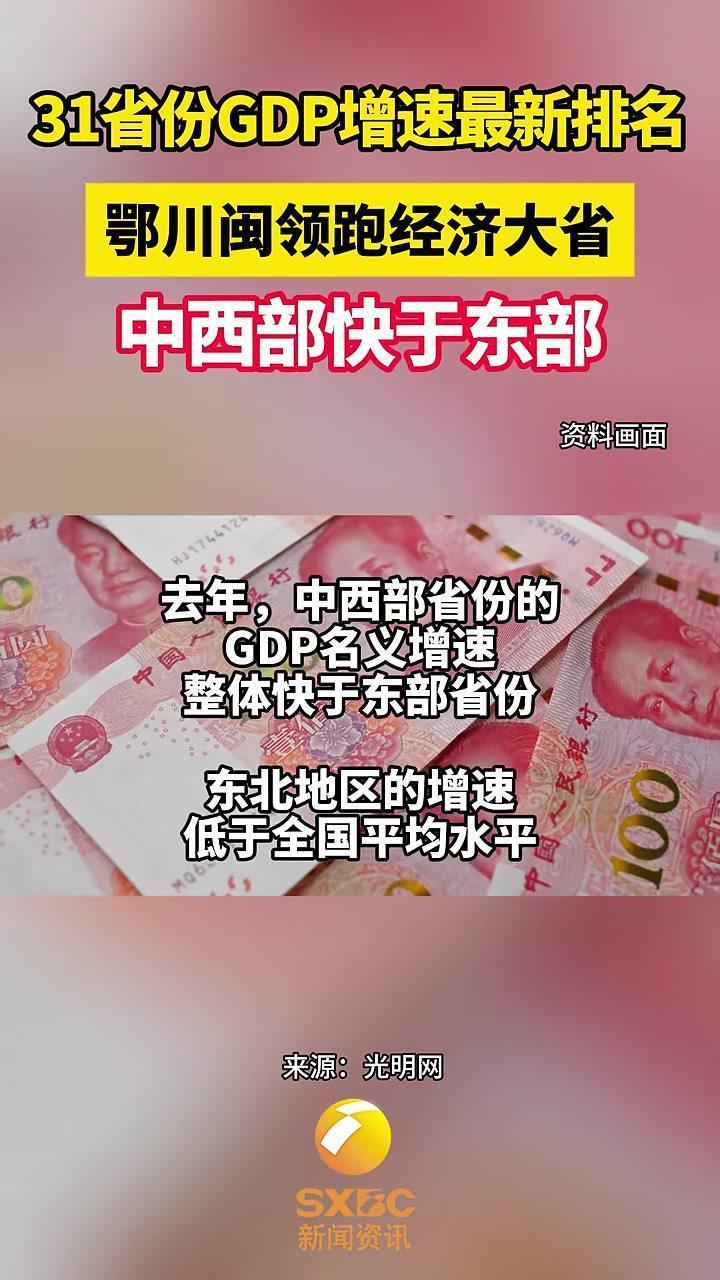 31省份GDP增速最新排名出炉!