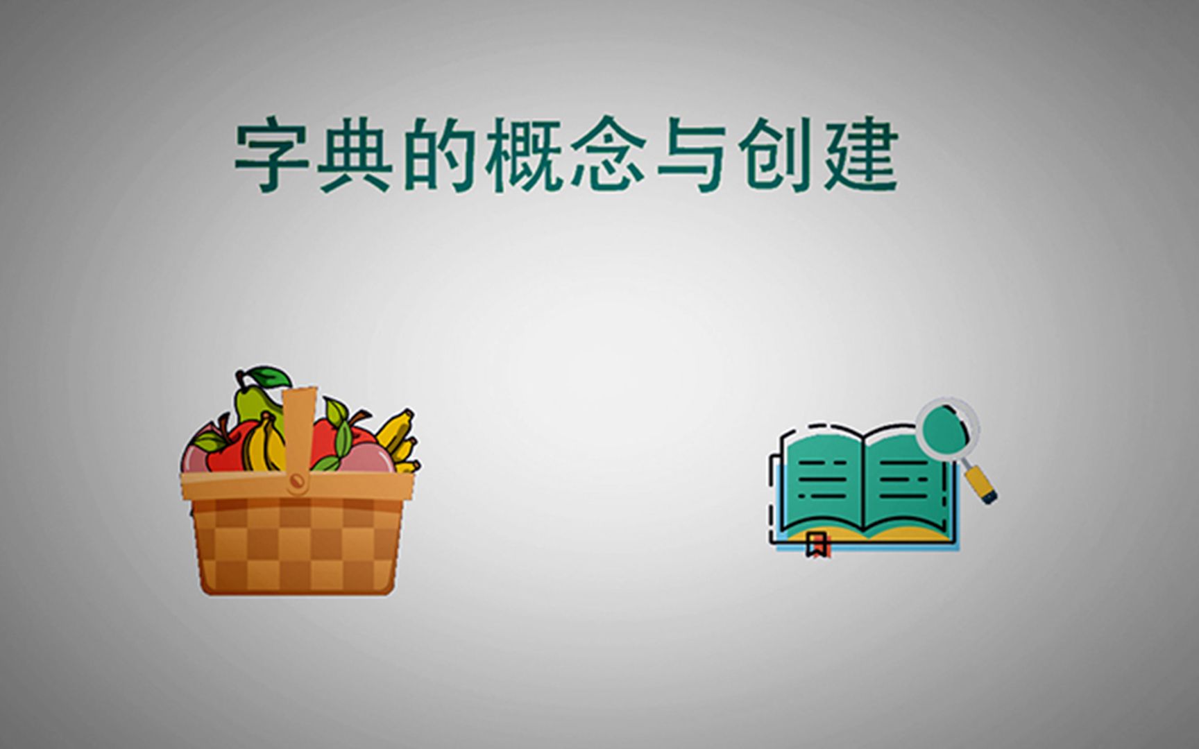 看动画真的能学会python,python字典的概念与创建,水果与果篮