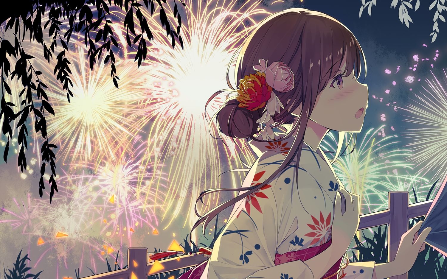 【烟花镜头/动漫素材】高清无水印唯美绚烂烟花动漫提纯,素材在简介里