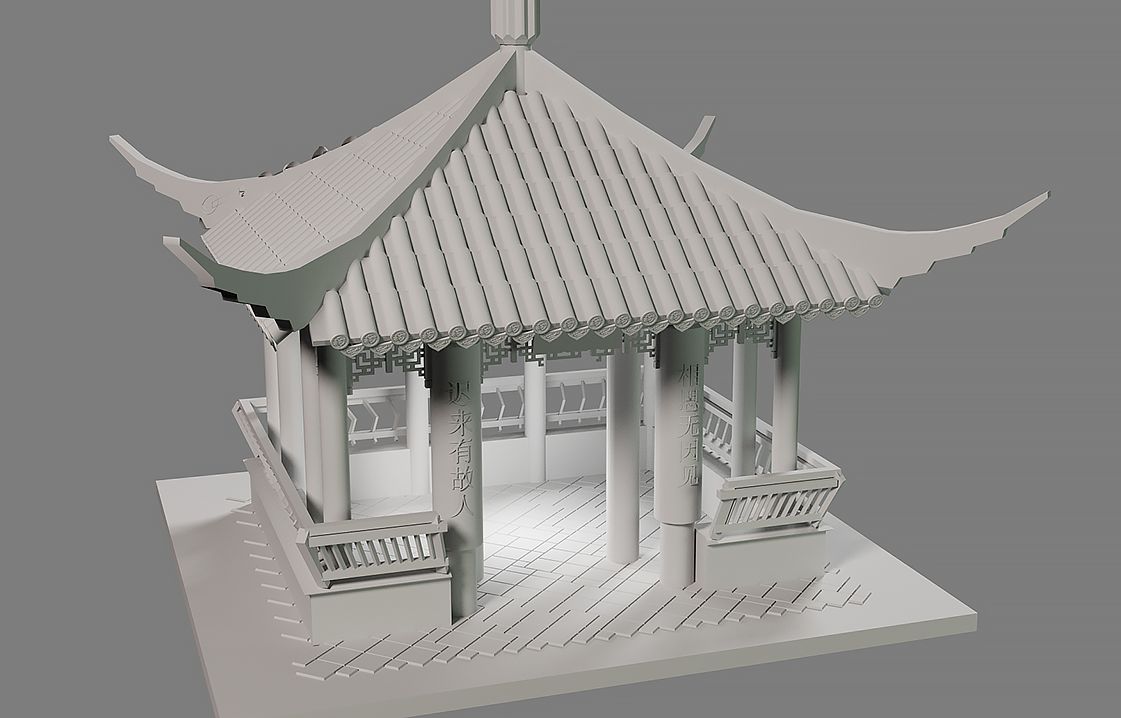 【3DSMAX建模】零基础建模一个古风凉亭建筑模型!3dmax新手建模...