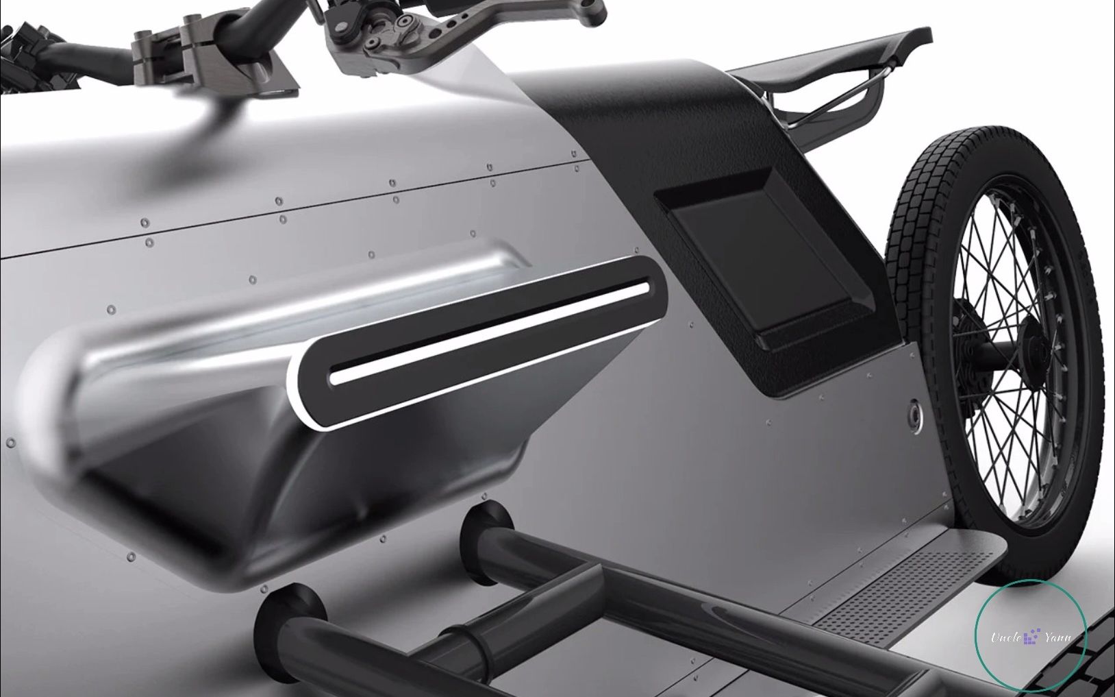 这款电动三轮车是经典café racer和现代化城市通勤者的完美结合