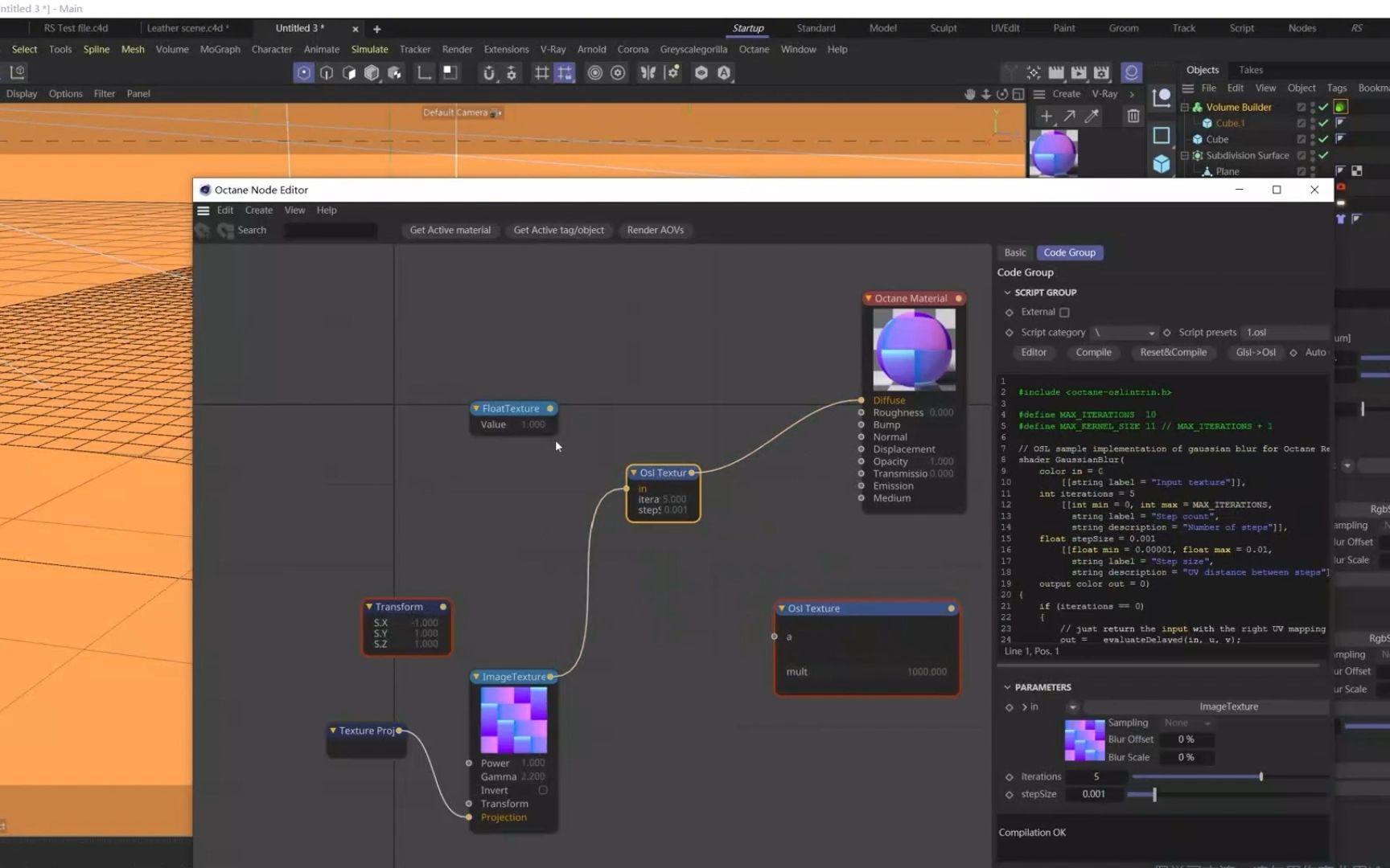 C4D渲染-在OC里给贴图添加模糊效果是这样做的