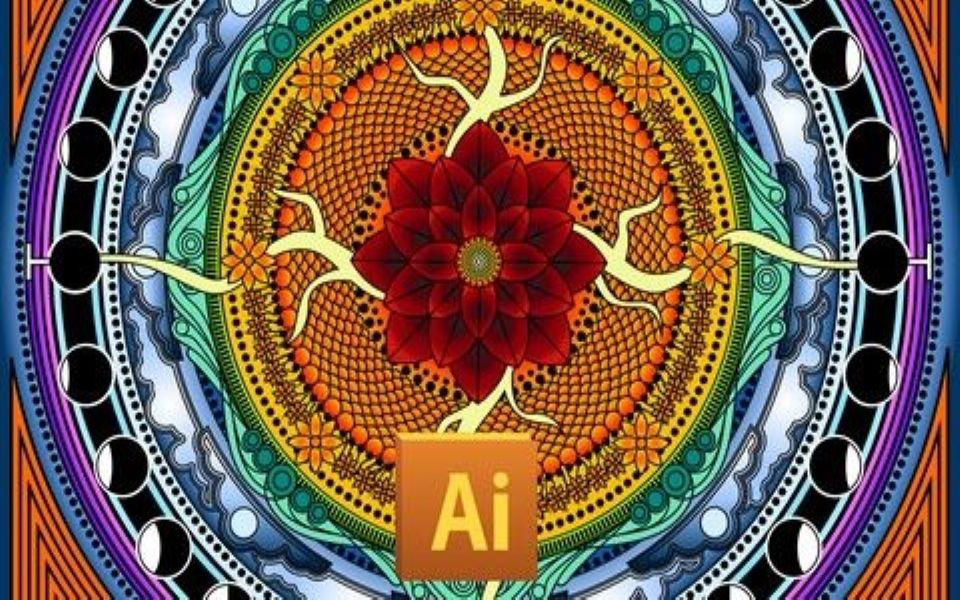 【Ai】UK《学习使用 Adobe Illustrator 创建曼陀罗》(中英双字)