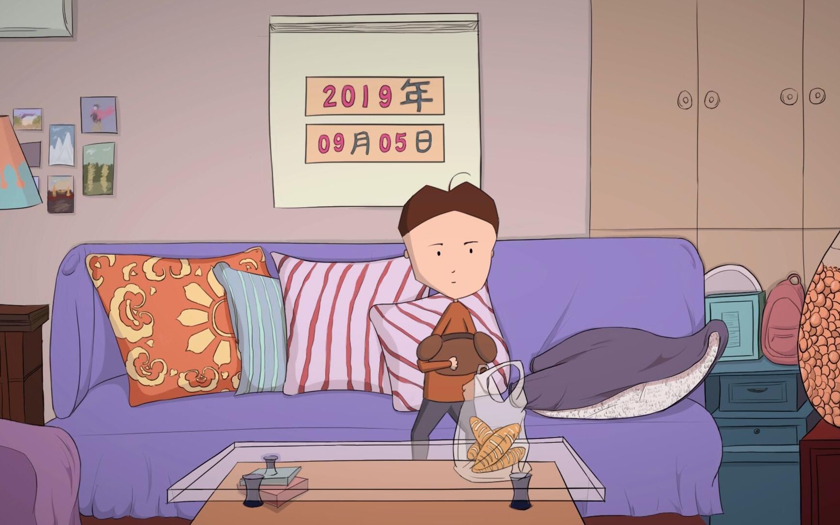 手绘二维动画短片《错失的时间》