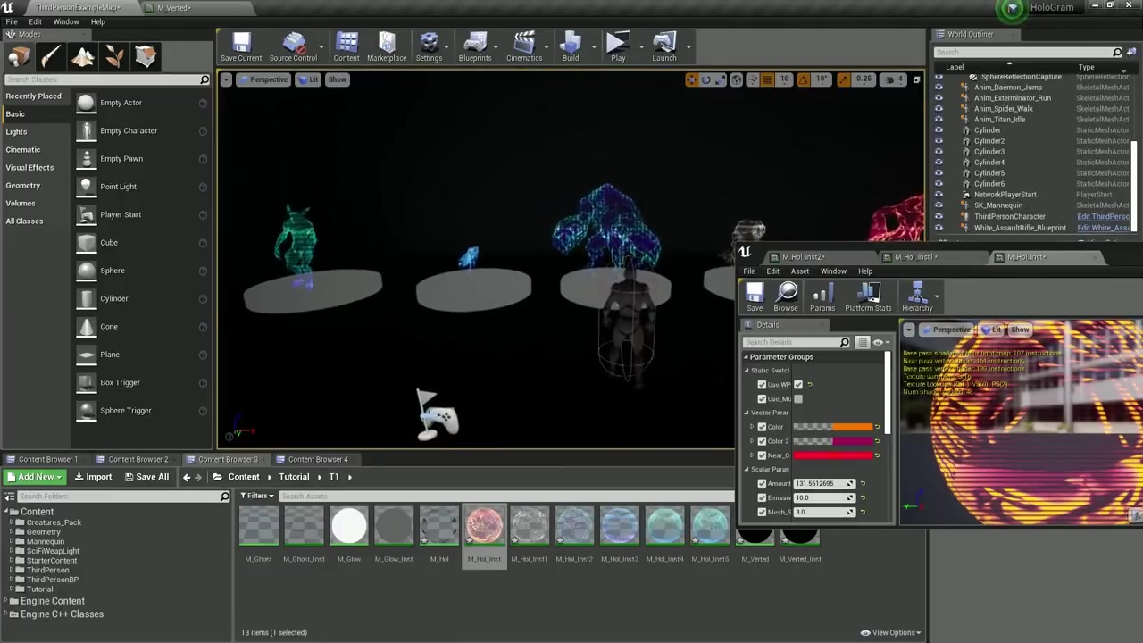 UE4材质 全息图效果