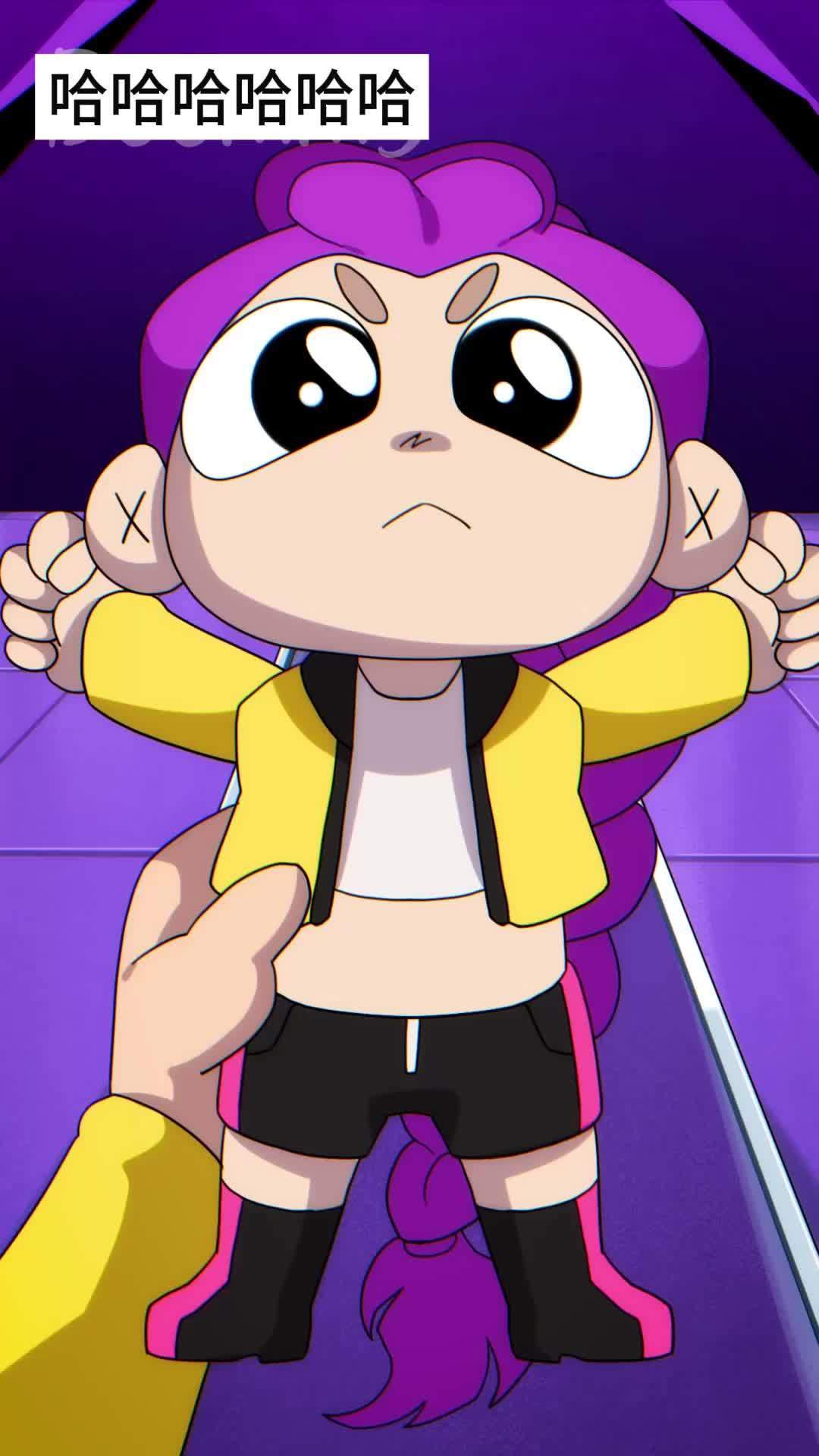 卡通角色挠痒痒大笑