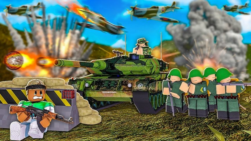 Roblox世界大战模拟器：抢滩登陆遭到敌人包围！咯咯多解说