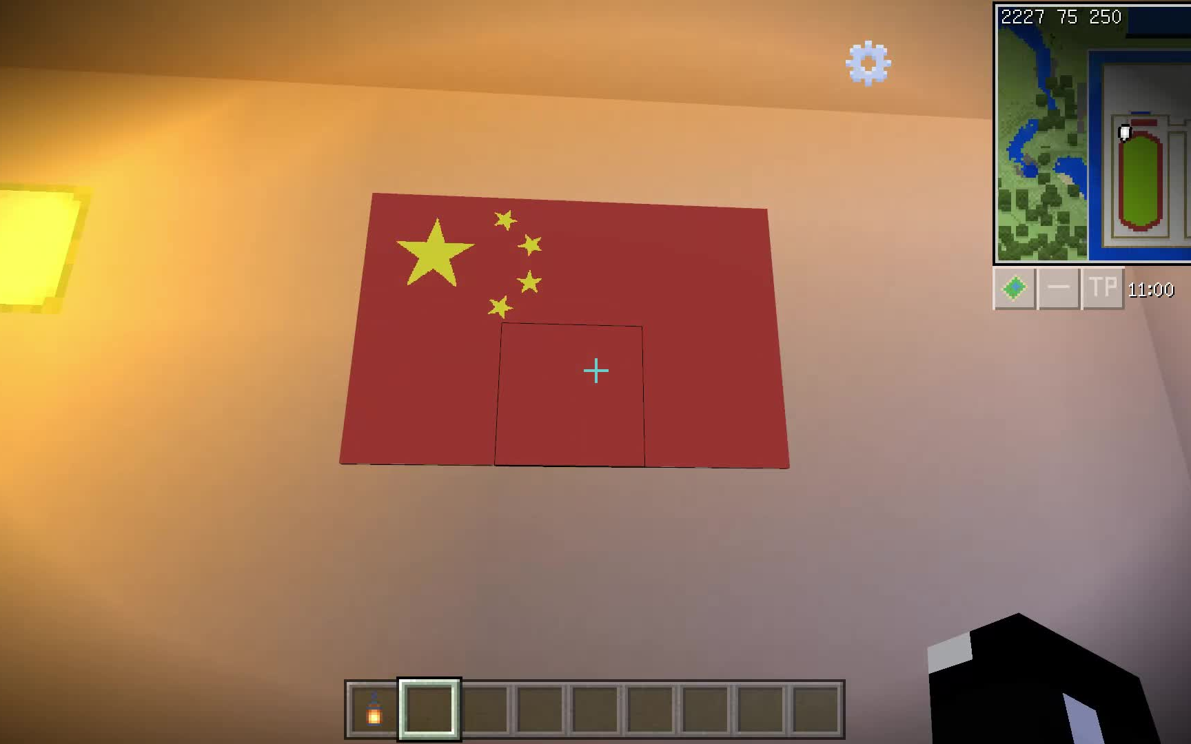在我的世界里用98304个方块制作一面中国国旗