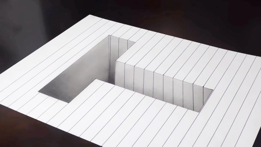三维立体画,如何画出具有立体感的字母T?