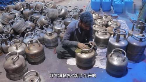 巴基斯坦钢铁侠焊接煤气罐,半手工制作,人工砂洗,静电喷塑