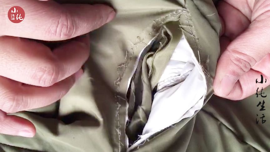 分享一个缝补羽绒服的小技巧,方法简单不留痕迹不跑毛