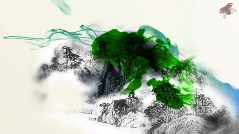 龙腾盛世舞蹈水墨古风山水画舞台演出节目大屏幕高清LED背景视频素材