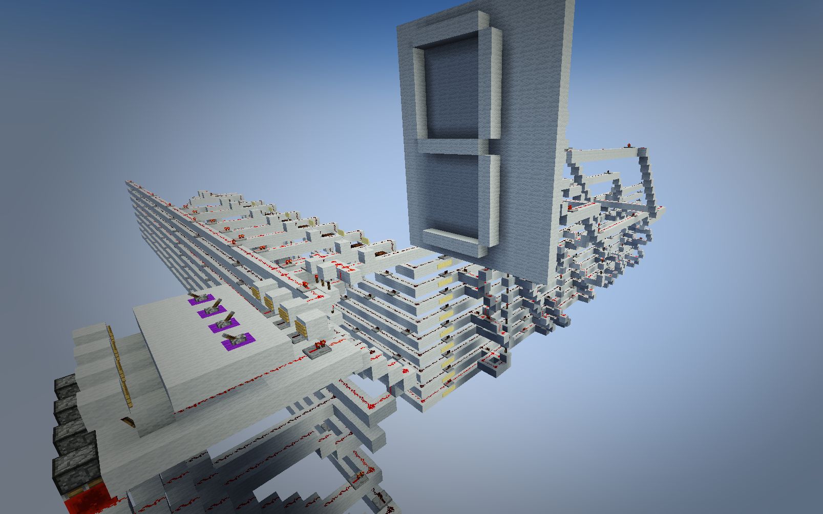 学了数电后尝试在我的世界做一个数字显示屏