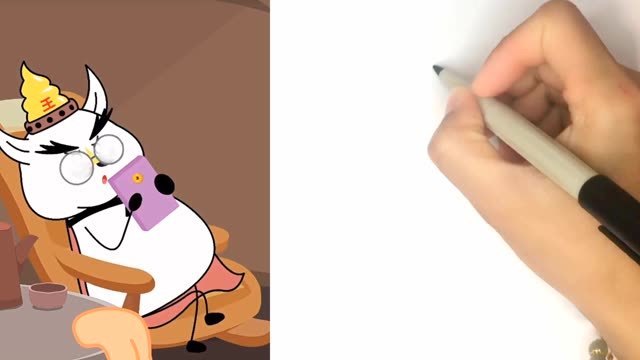 看动画,画动画人物:火柴人狗狗