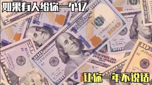 如果有人给你一个亿,让你一年不说话,你觉得你能完成吗