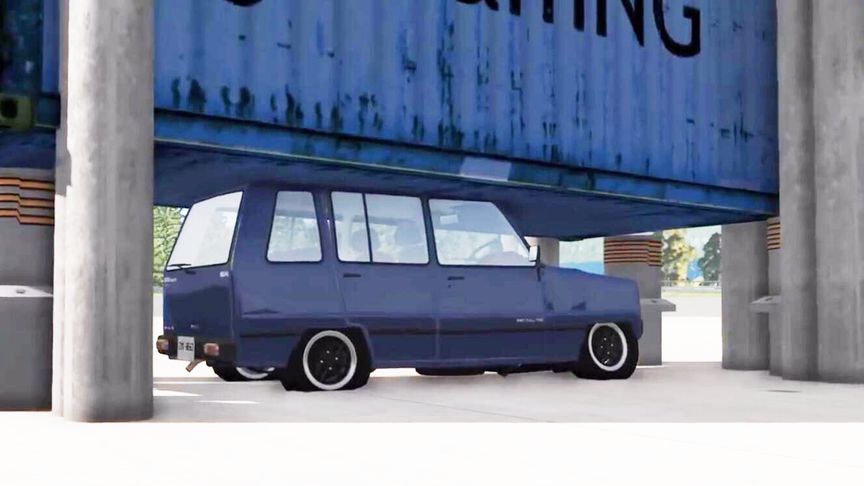 测试把一辆汽车压扁需要多少吨的重量 拟真车祸模拟beamng