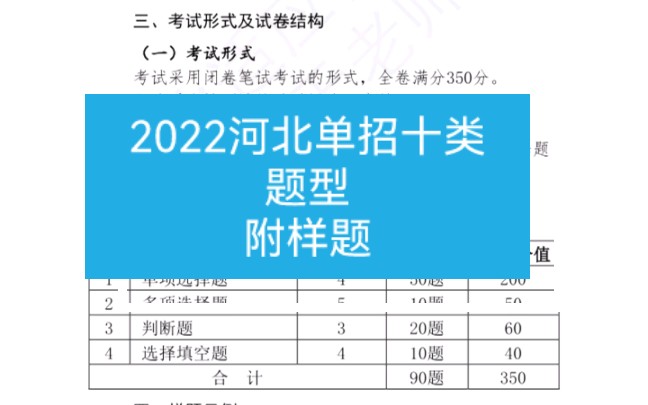 2022单招十类题型